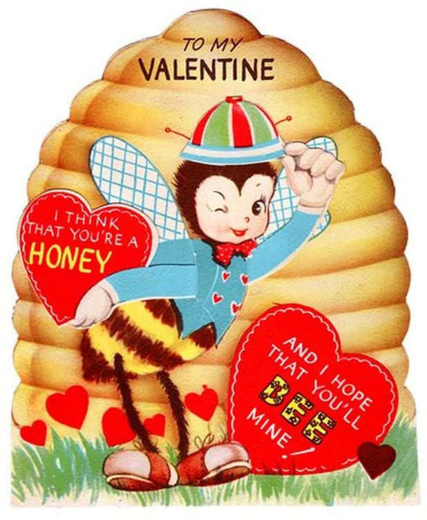 Won’t you #bee mine? Vintage Valentine’s Day kitsch :) | Wall Flower Studio